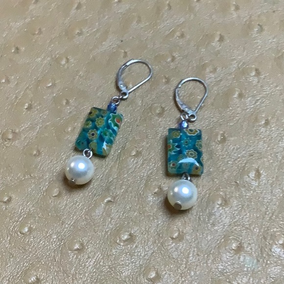 Emily Ray | Jewelry | Emily Ray Millefiori Shades Of Blue Earrings ...